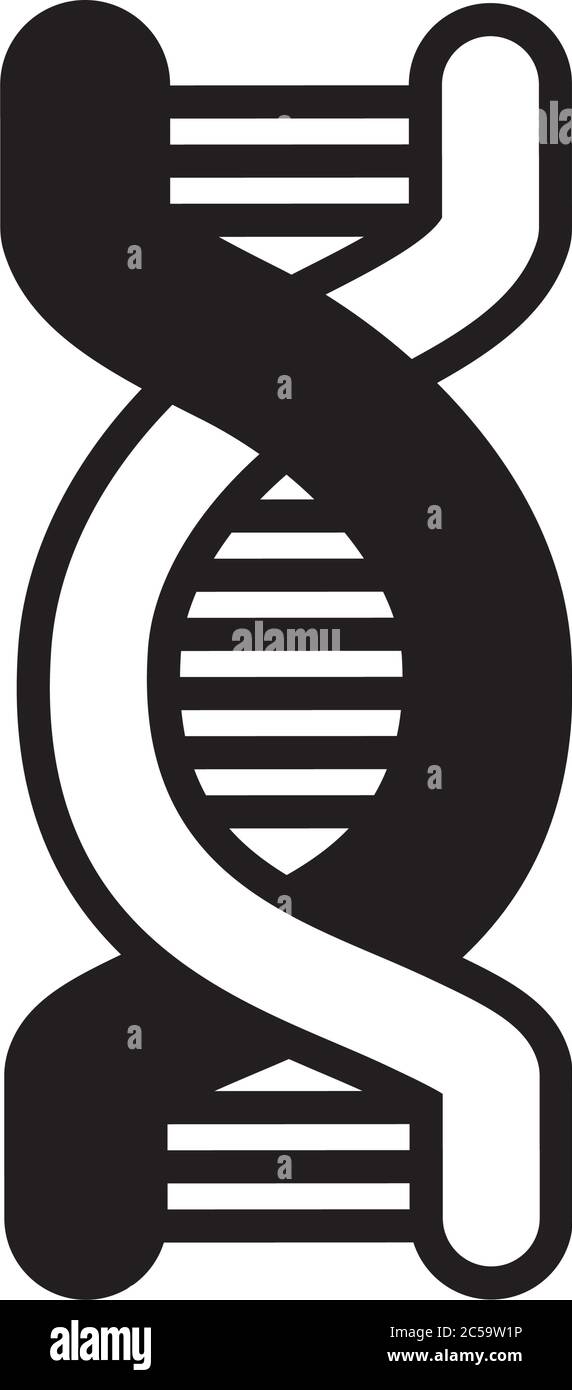 dna chain icon over white background, line style, vector illustration ...