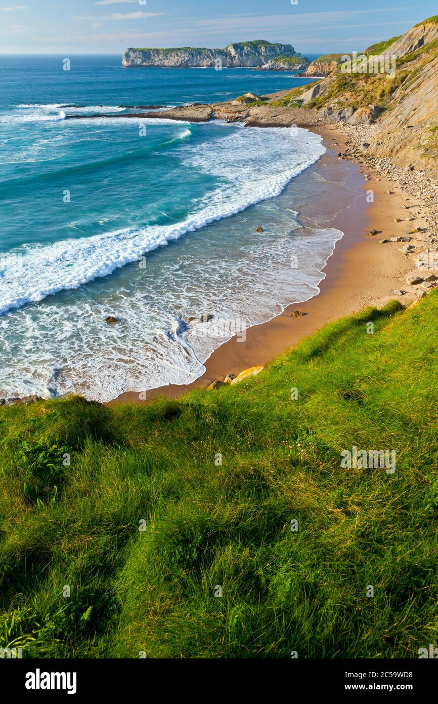 Los Caballos beach, Miengo, Cantabria, Bay of Byscay, Spain, Europe ...