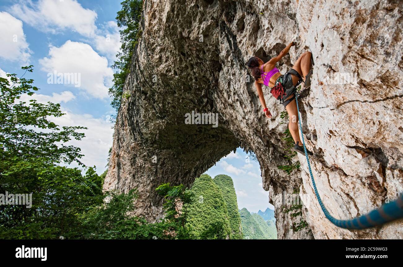 Moon hill in yangshuo, china hi-res stock photography and images - Alamy