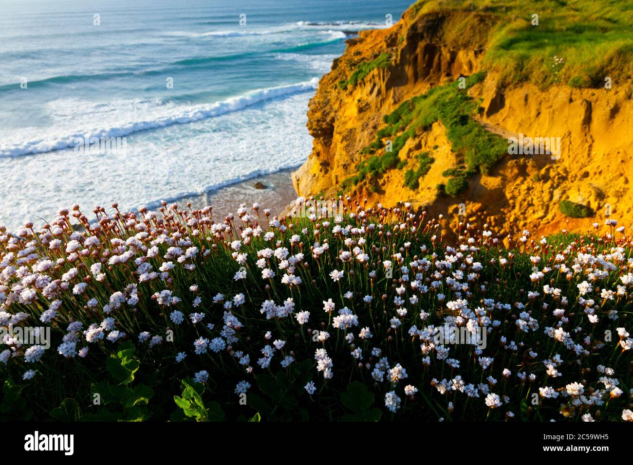Los Caballos beach, Miengo, Cantabria, Bay of Byscay, Spain, Europe ...