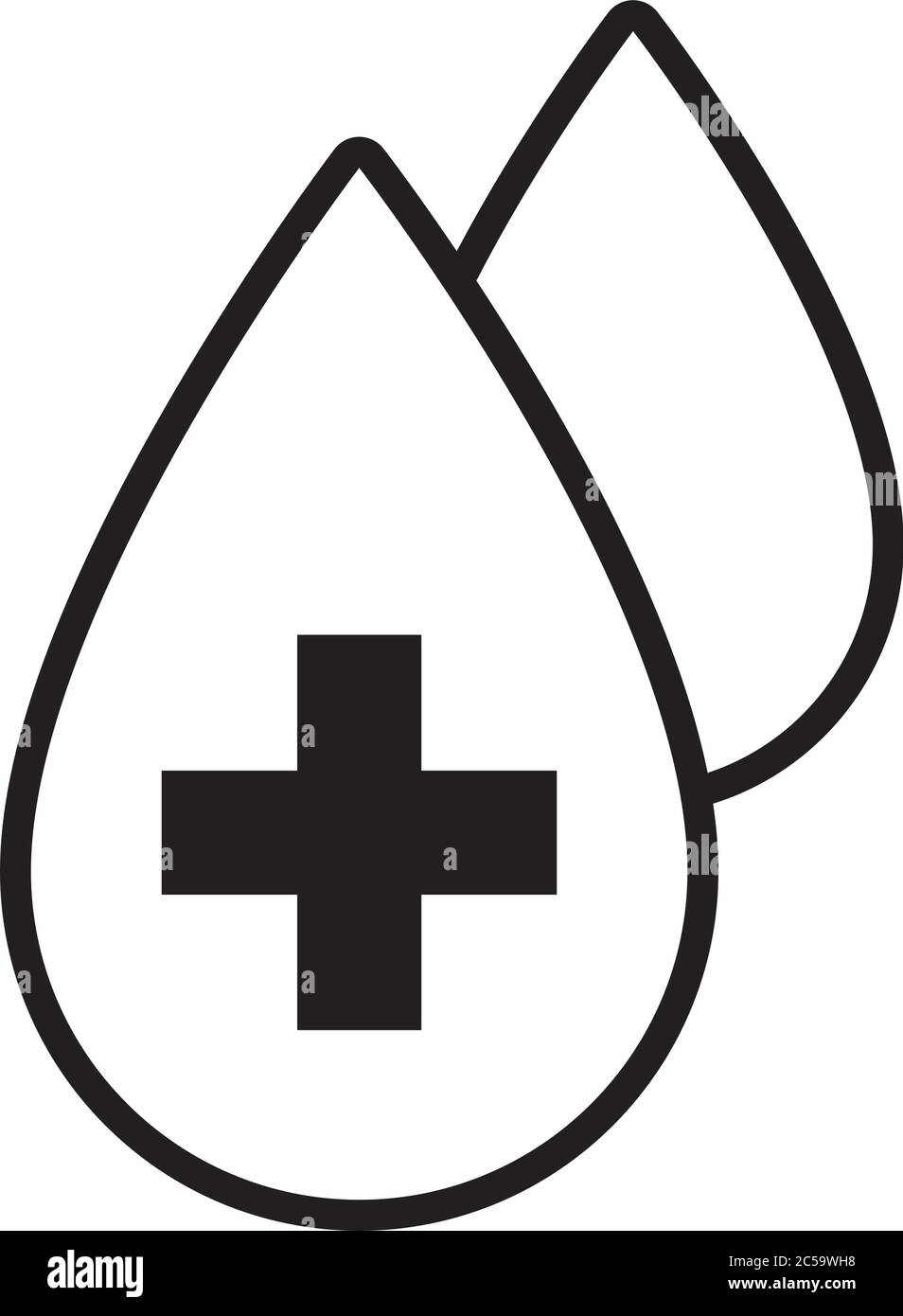 blood drops icon over white background, line style, vector illustration ...