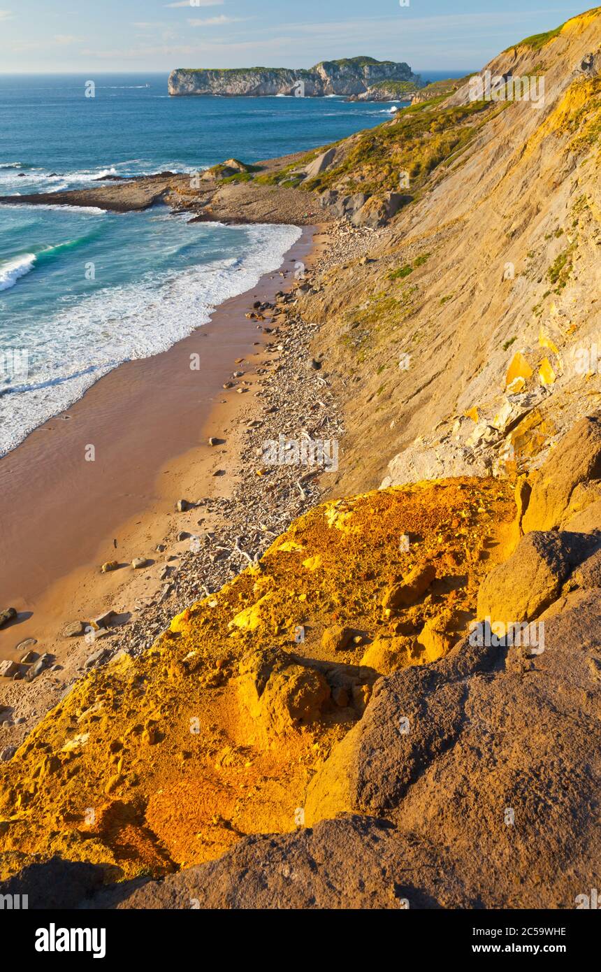 Los Caballos beach, Miengo, Cantabria, Bay of Byscay, Spain, Europe ...