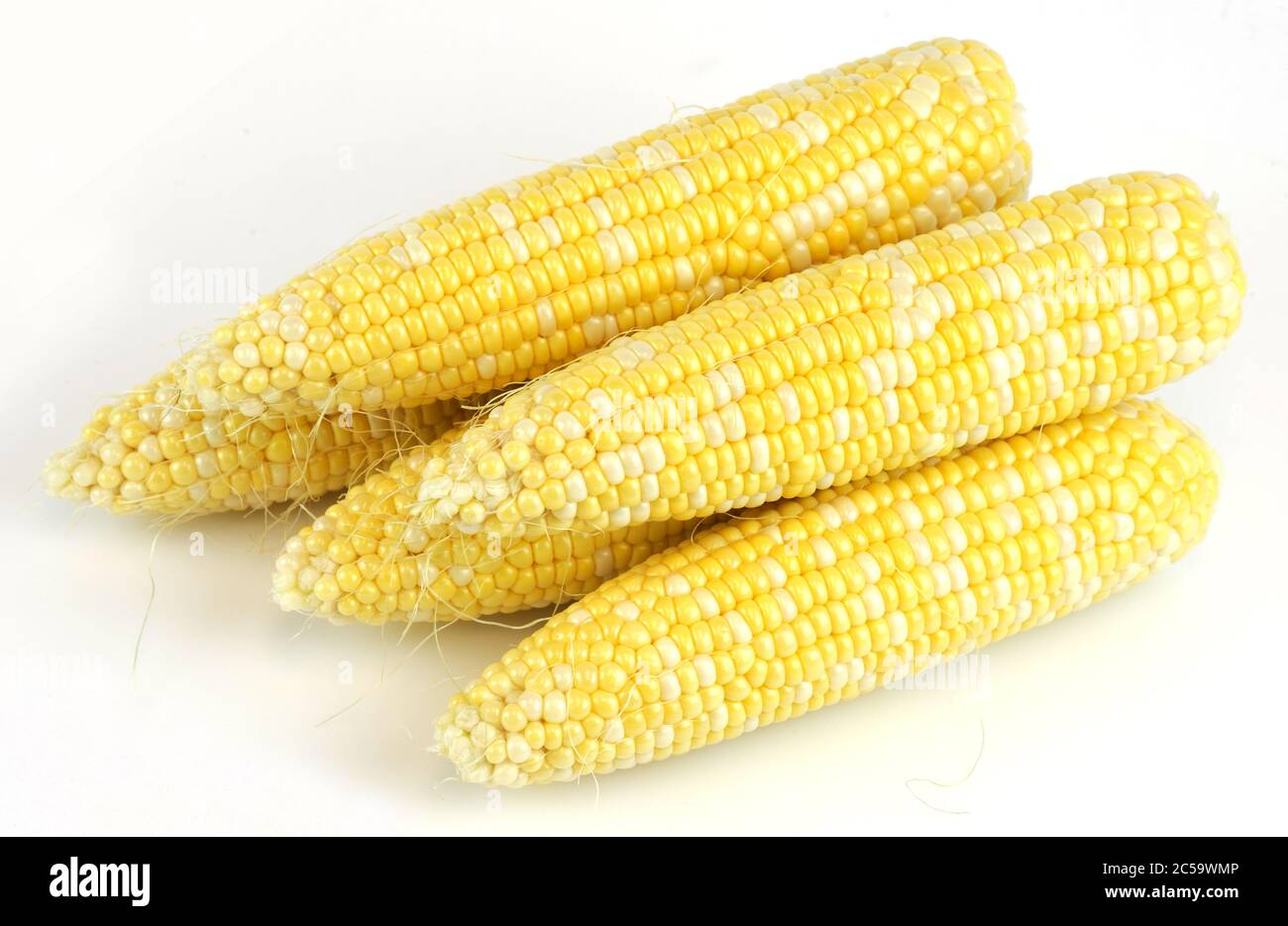 fresh raw corn cob isolated on white background Stock Photo - Alamy
