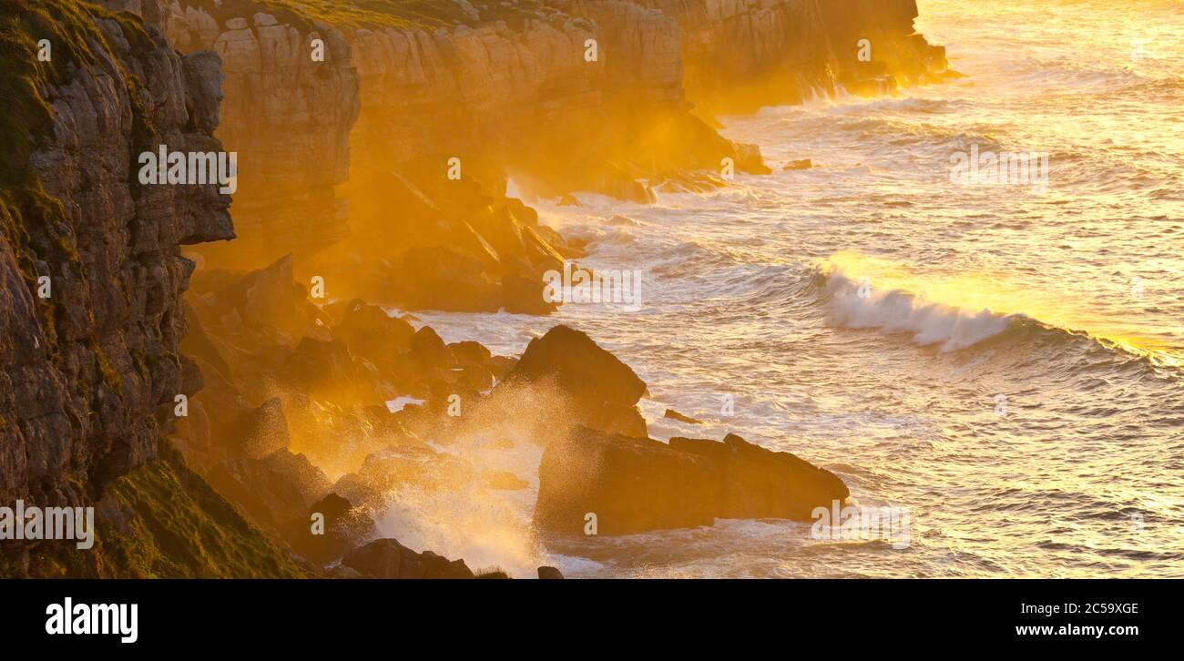 Los Caballos beach, Miengo, Cantabria, Bay of Byscay, Spain, Europe ...