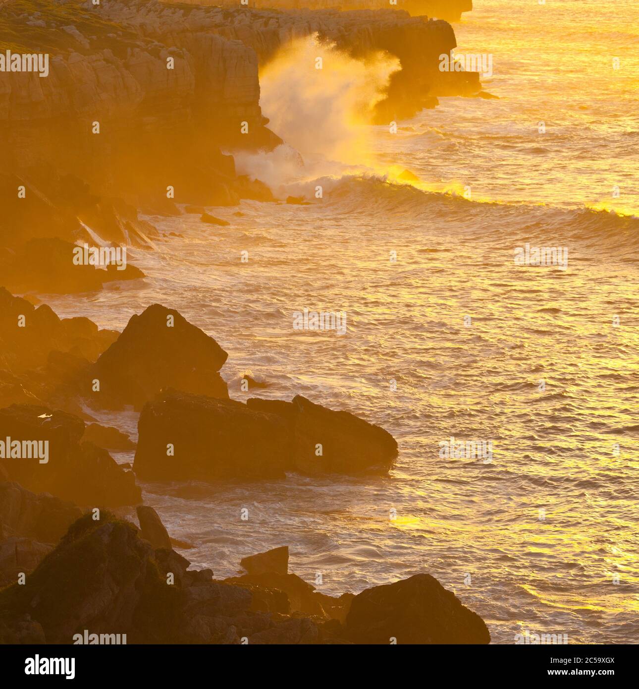 Los Caballos beach, Miengo, Cantabria, Bay of Byscay, Spain, Europe ...