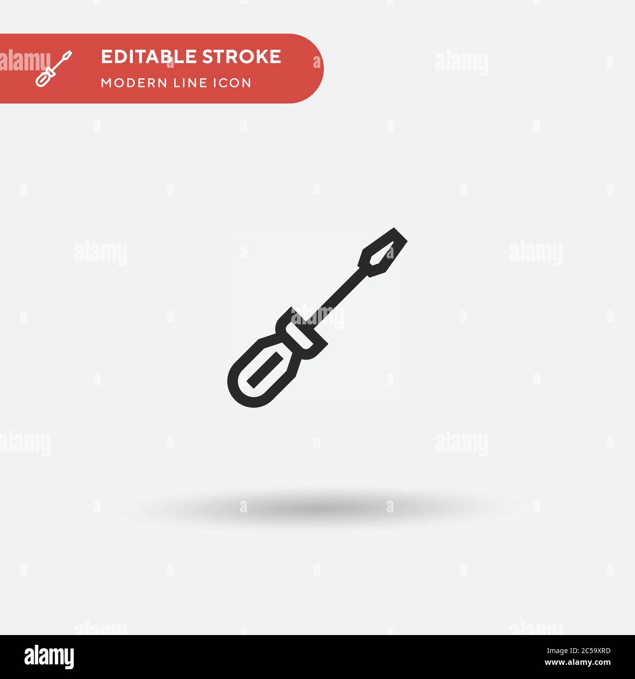 Screwdriver Simple vector icon. Illustration symbol design template for ...