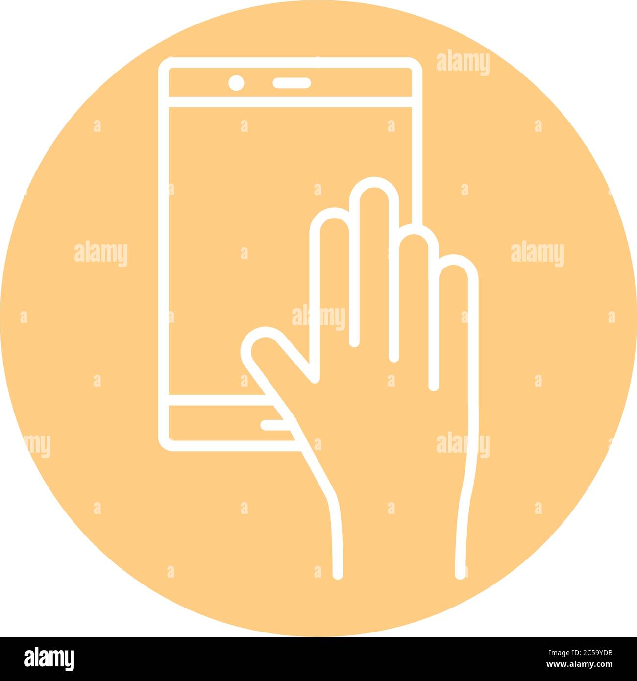 hand using tablet device block style icon vector illustration design ...