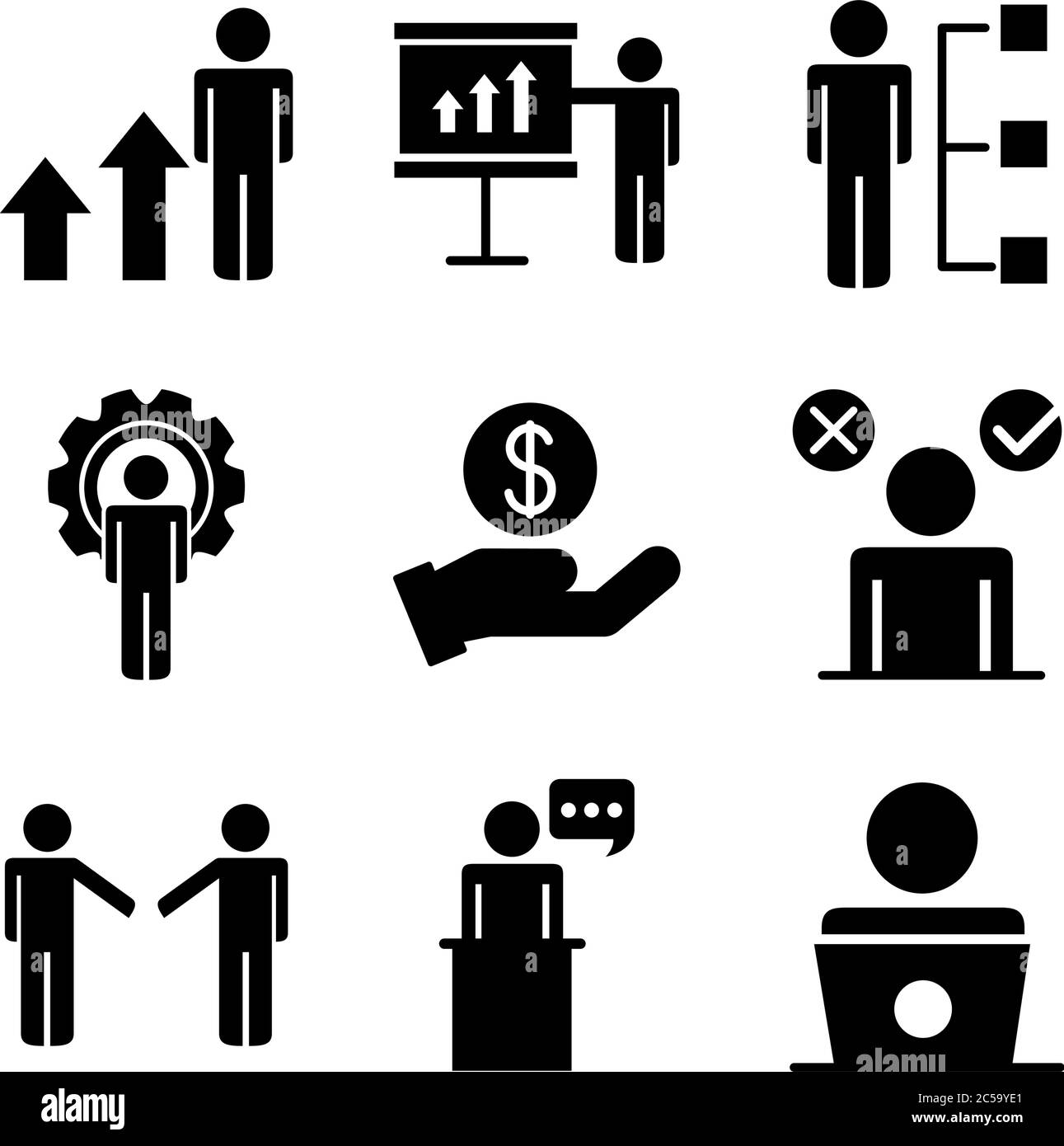 bundle of business people avatars set icons vector illustration design ...