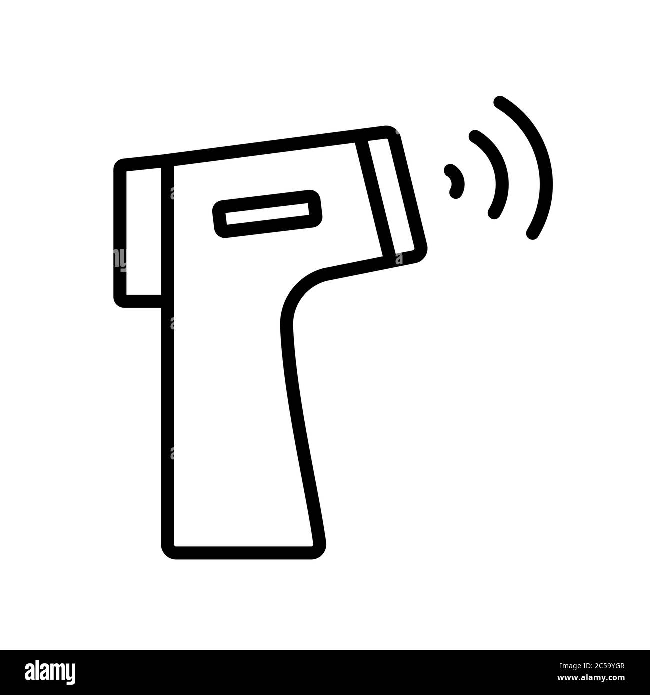 Contactless Infrared Thermometer vector icon. Medicine and medical ...