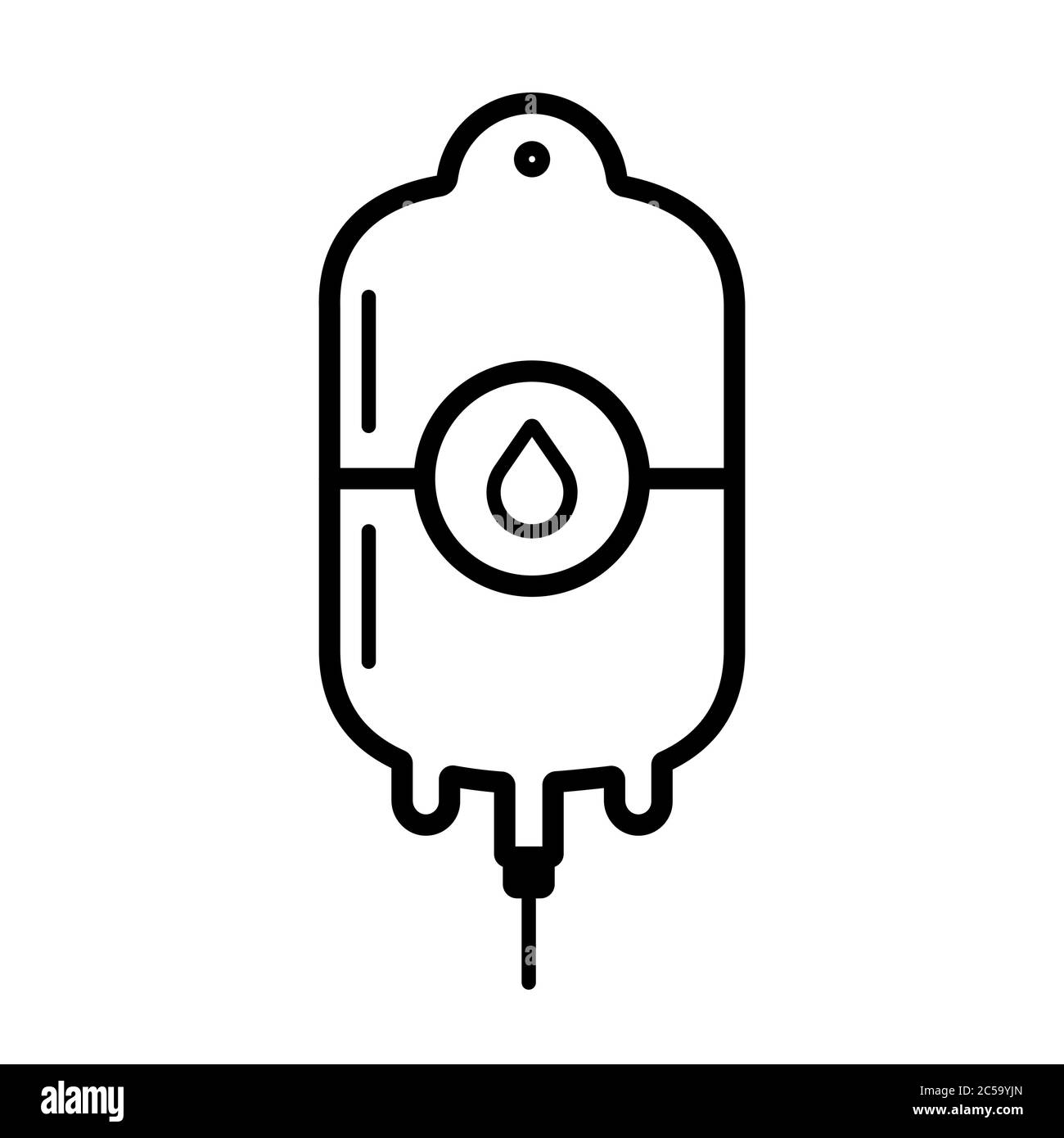 Blood Bag vector icon. Medicine and healthcare, medical support sign ...
