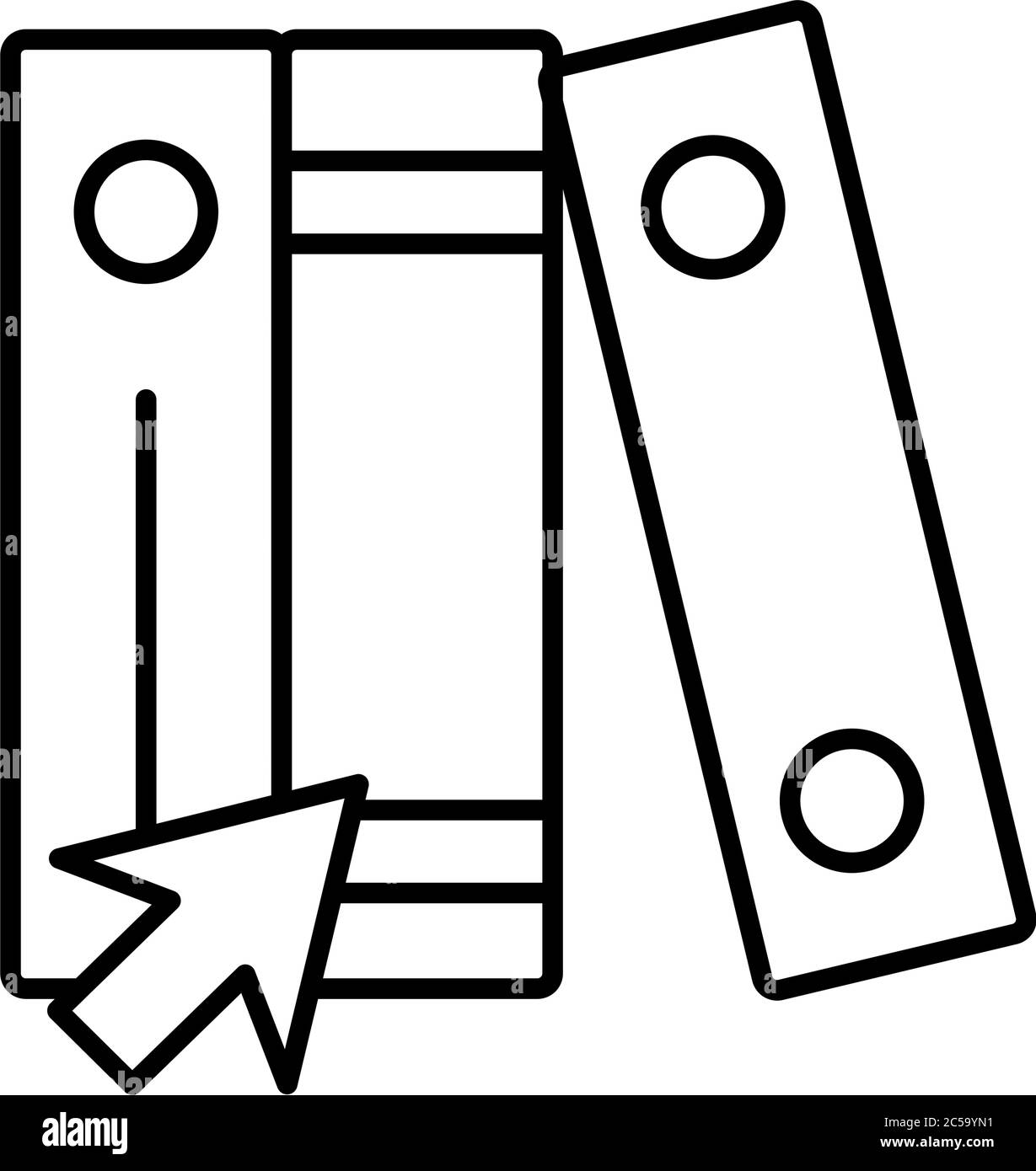 electronic books with arrow cursor education online line style vector ...