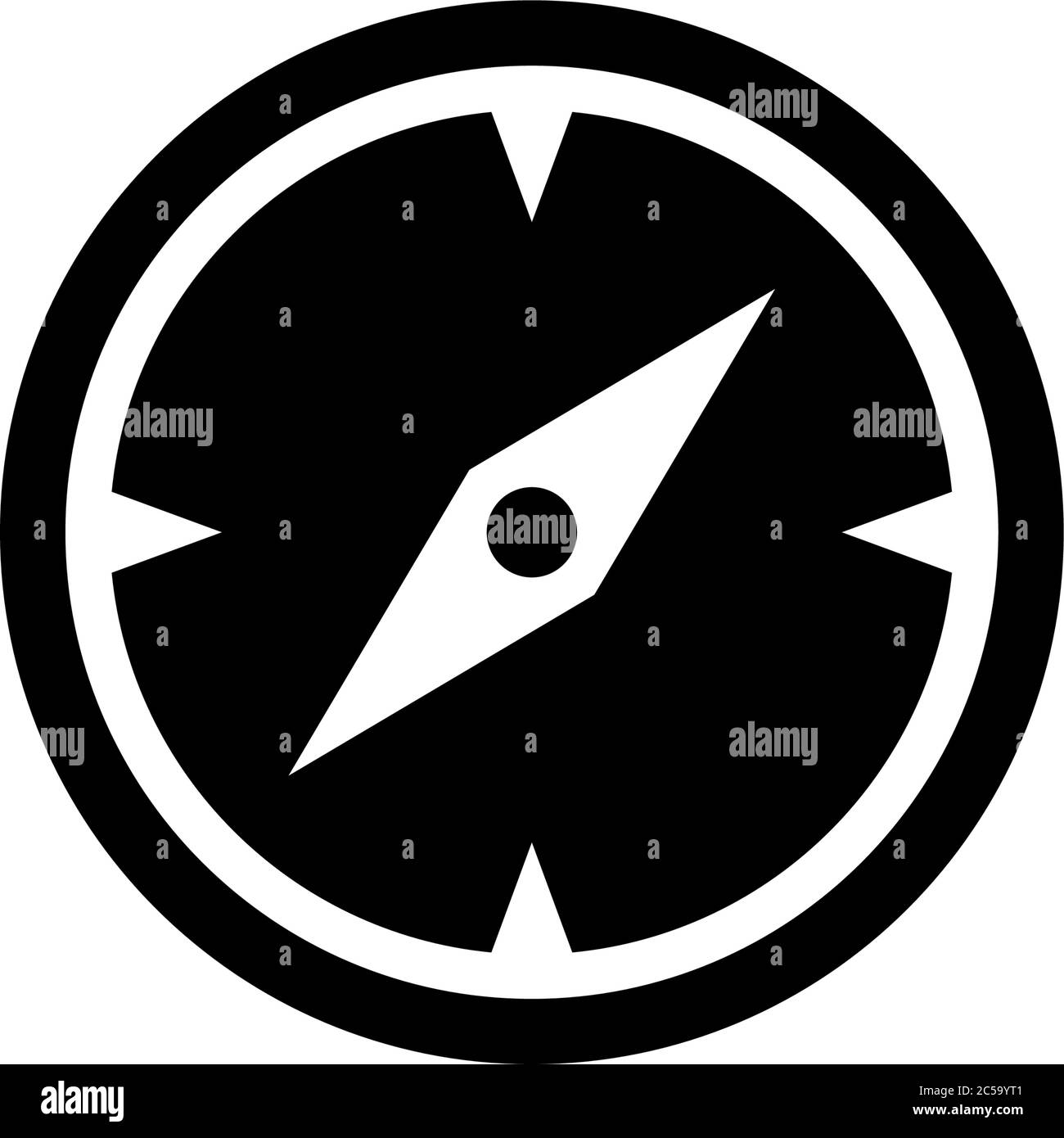 Navigation Compass, Adventure Route Pointer. Flat Vector Icon ...