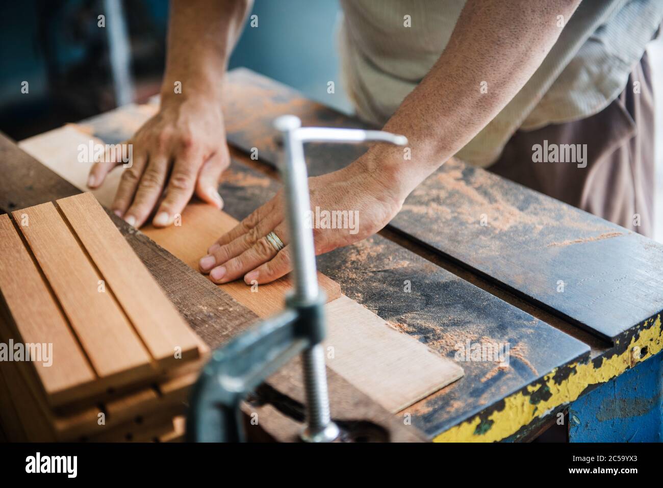 Old woman man working shop hi-res stock photography and images - Alamy