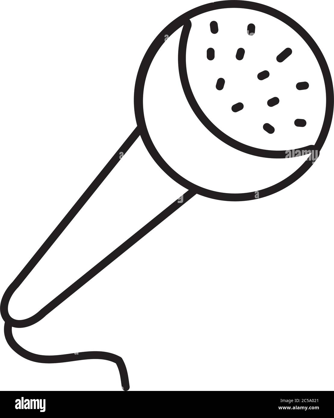 singer microphone icon over white background, line style, vector ...