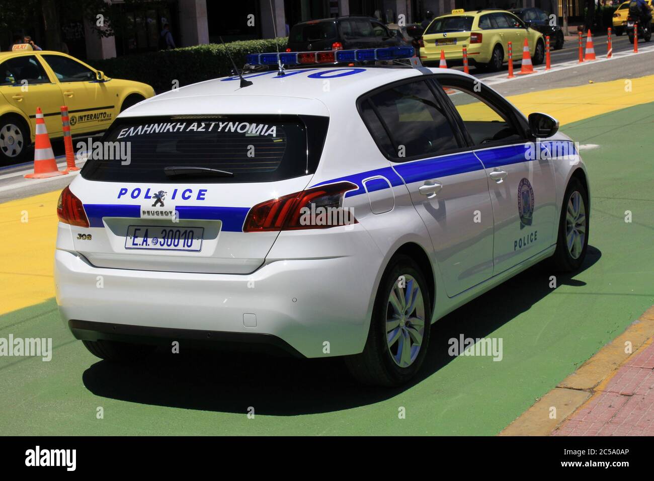 Athens police car hi-res stock photography and images - Alamy