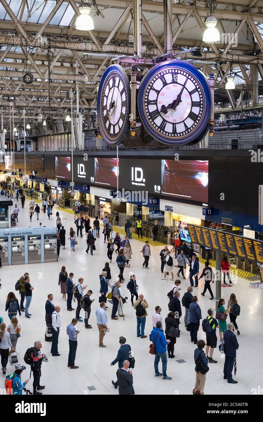 Waterloo station, one of the busiest train stations in London Stock ...