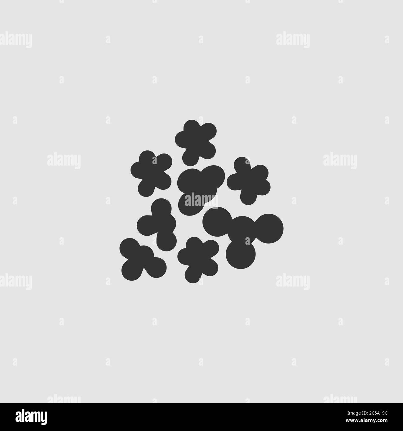 Popcorn icon flat. Black pictogram on grey background. Vector illustration symbol Stock Vector ...