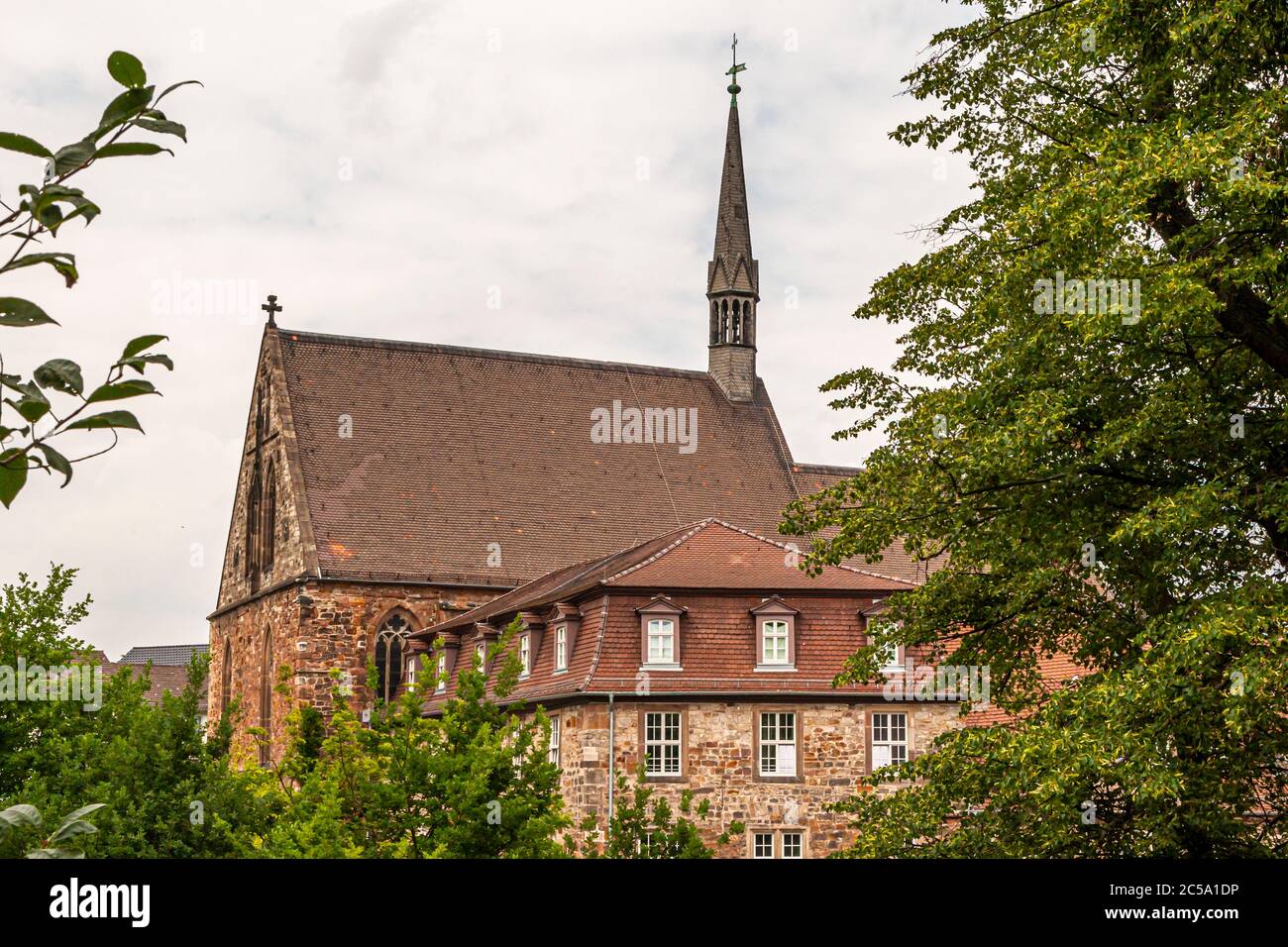 Hotel Renthof, Kassel, Germany. Old Brethren Church and the part of the ...