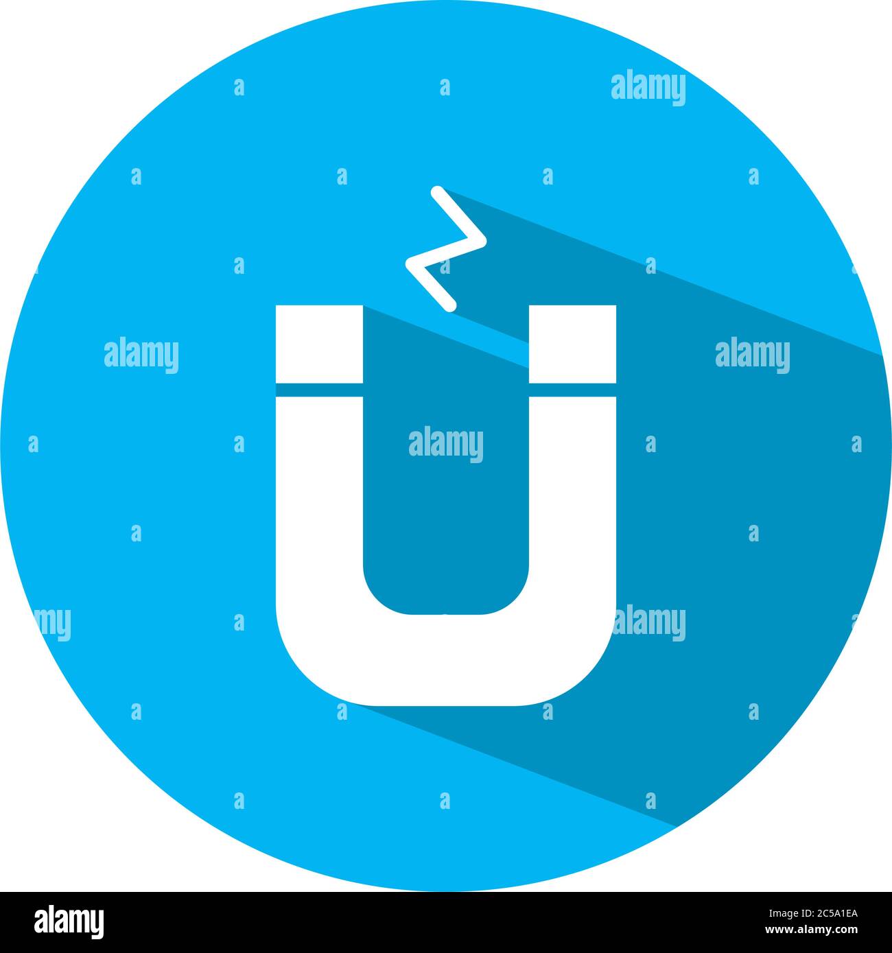 magnet icon over white background, block style, vector illustration ...