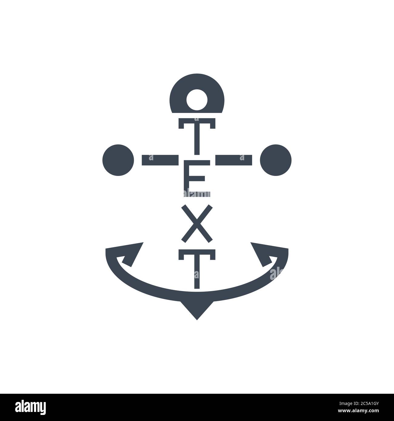 Anchor Text Vector Glyph Icon Stock Vector Image & Art - Alamy