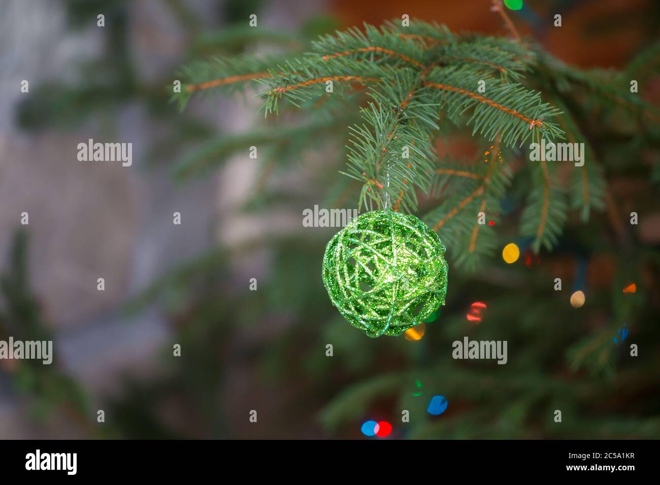 Christmas tree ball on a fir branch Stock Photo - Alamy
