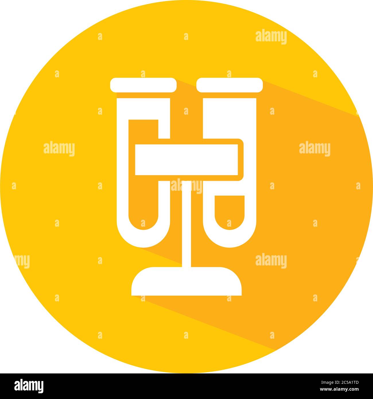 stand with test tubes icon over white background, block style, vector ...