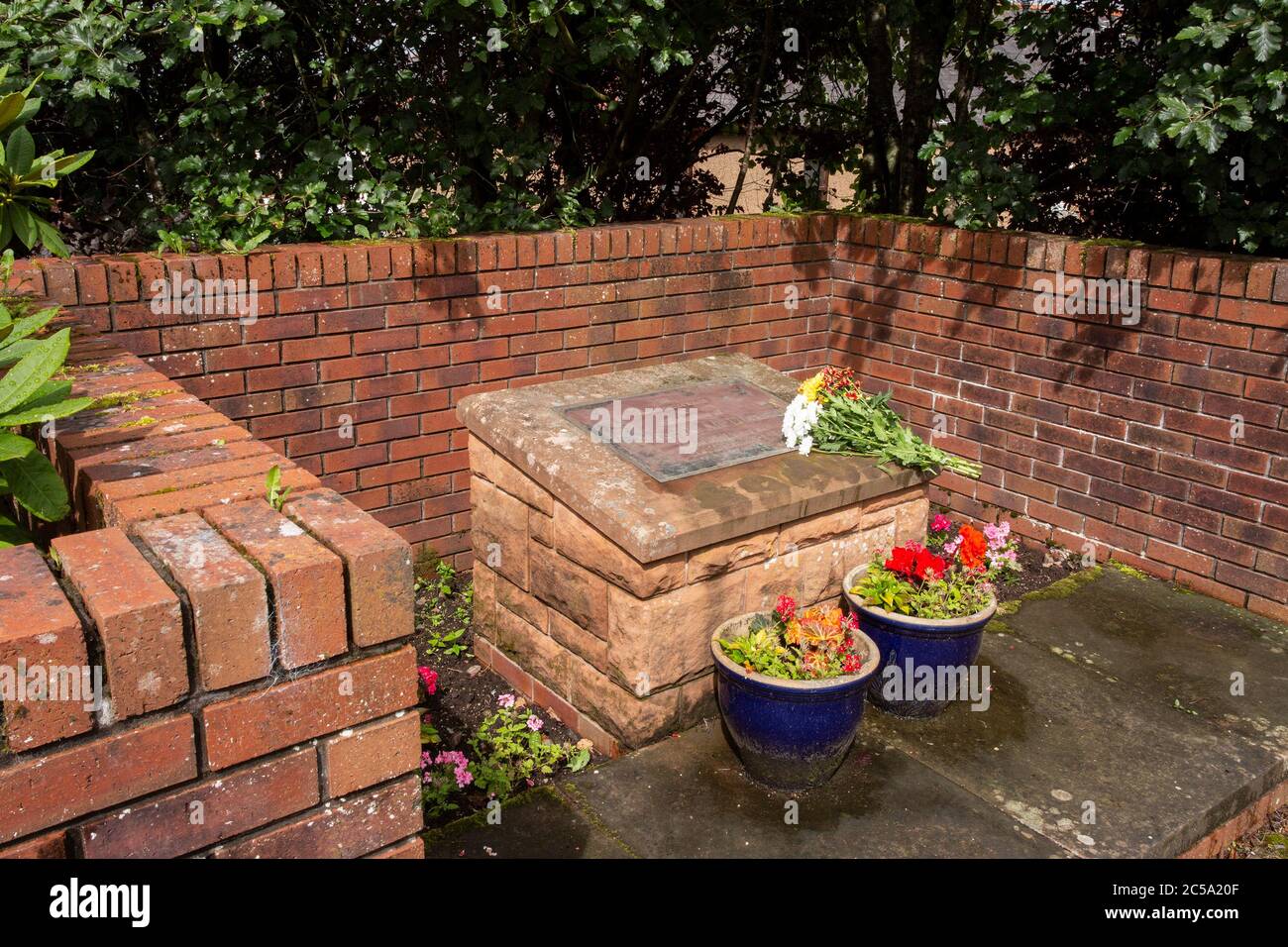 Monument in Rosebank Crescent to Pan Am Flight 103 which fell after a ...