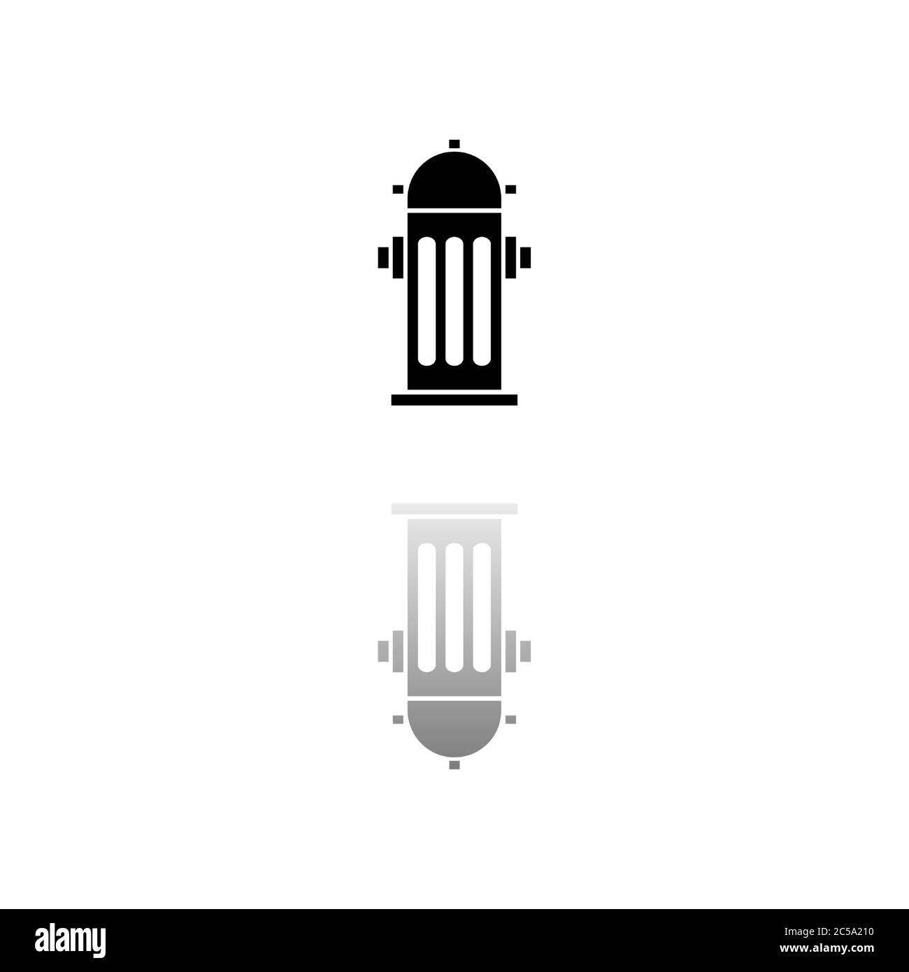 Fire hydrant. Black symbol on white background. Simple illustration ...