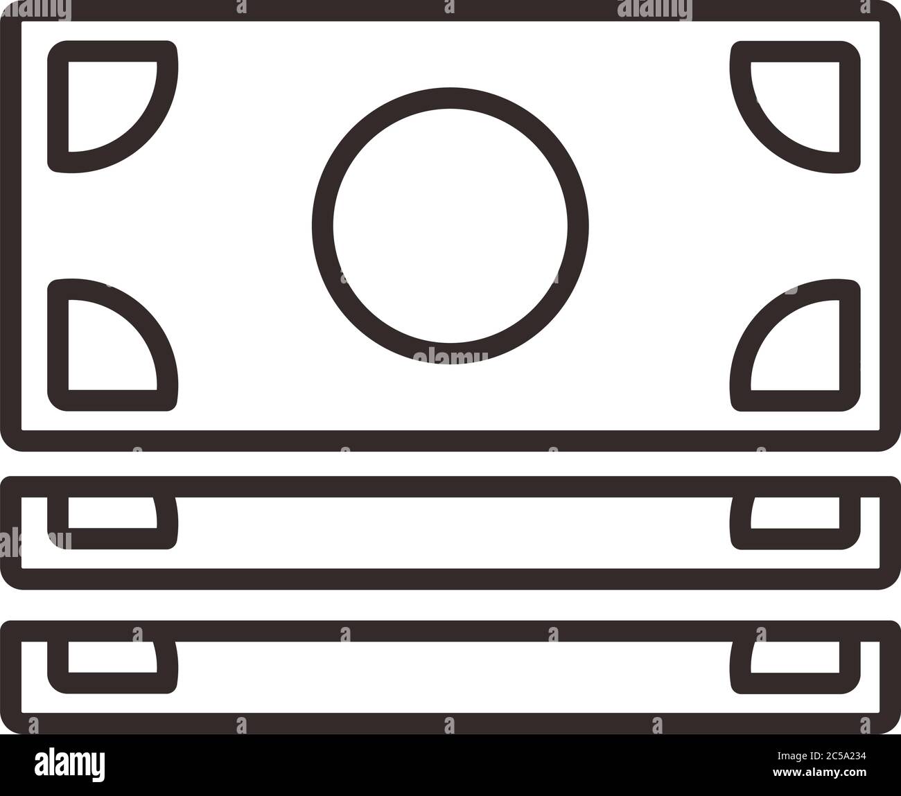 bills money dollars line style icon vector illustration design Stock ...