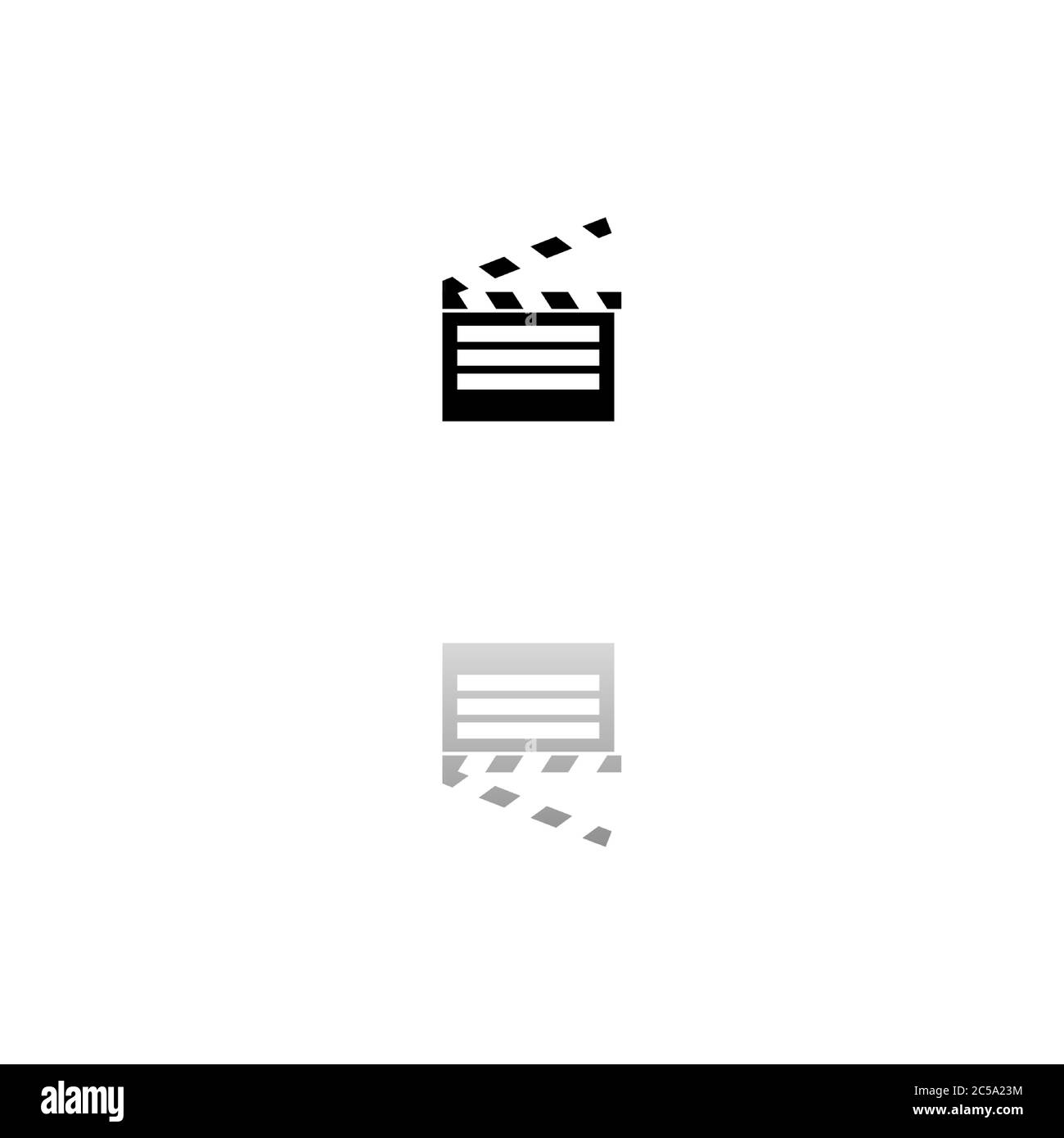 Film flap. Black symbol on white background. Simple illustration. Flat ...