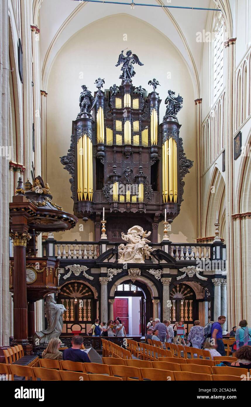 pipe organ, original 1719, musical instrument, ornate pulpit, Sint ...