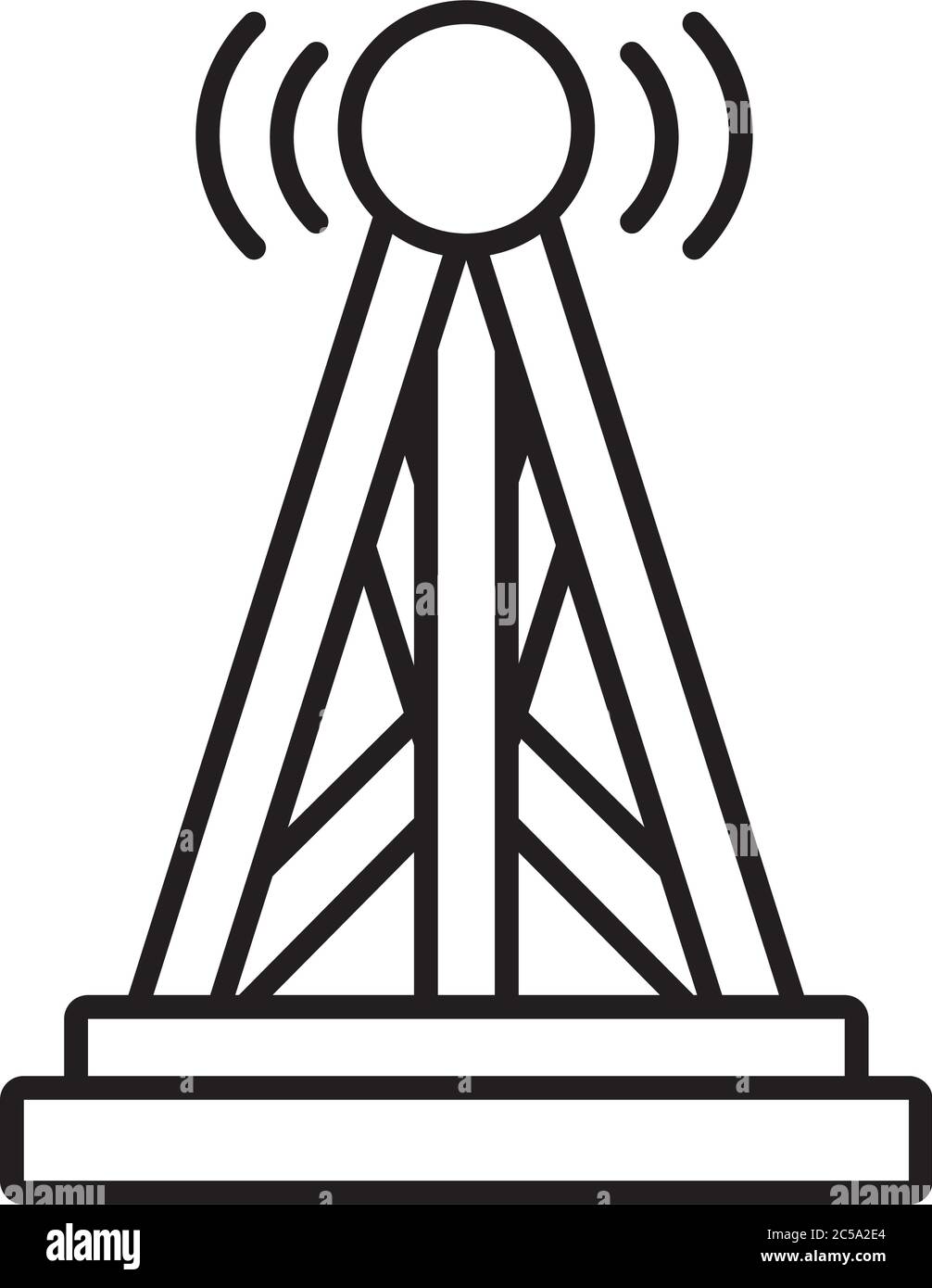 radio tower icon over white background, line style, vector illustration ...