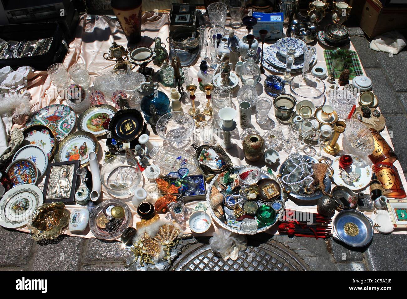 Greece, Athens, June 28 2020 - Souvenirs and vintage items for sale at ...