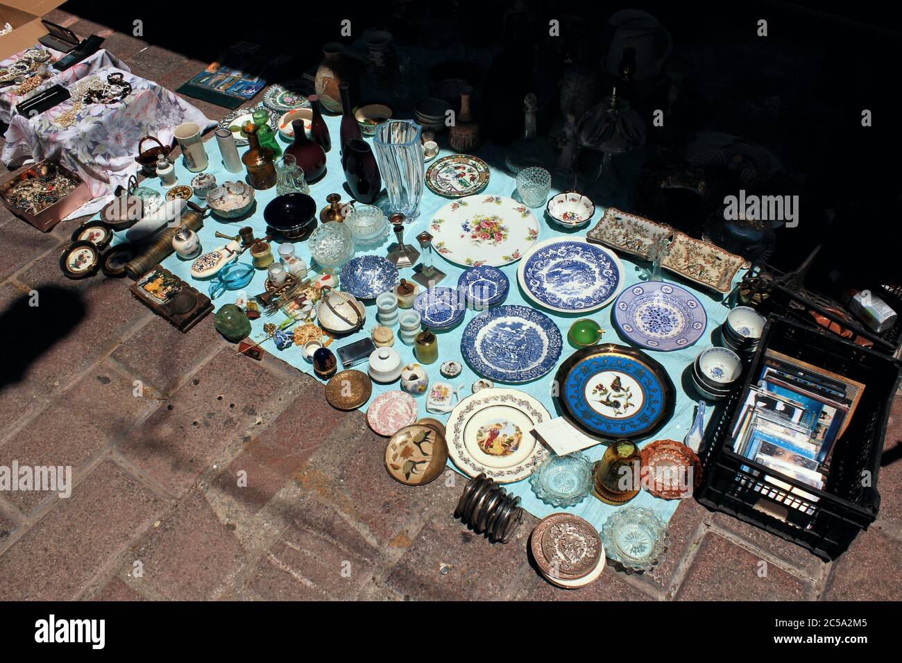 Greece, Athens, June 28 2020 - Souvenirs and vintage items for sale at ...