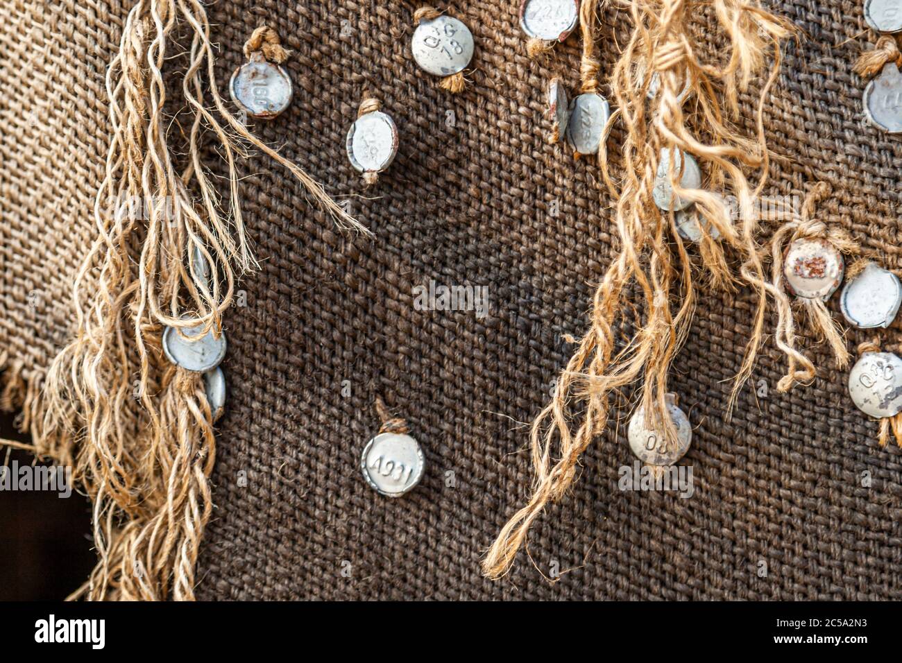 The wrapping of the gate guards with jute sacks by Ibrahim Mahama from ...