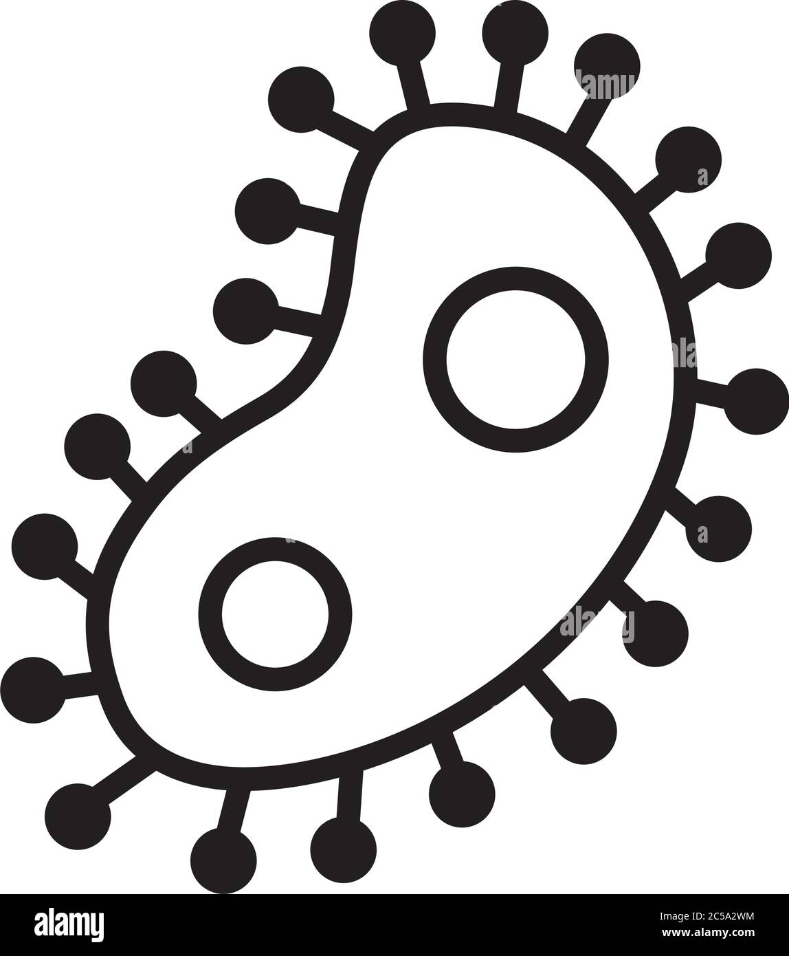 bacteria icon over white background, line style, vector illustration ...