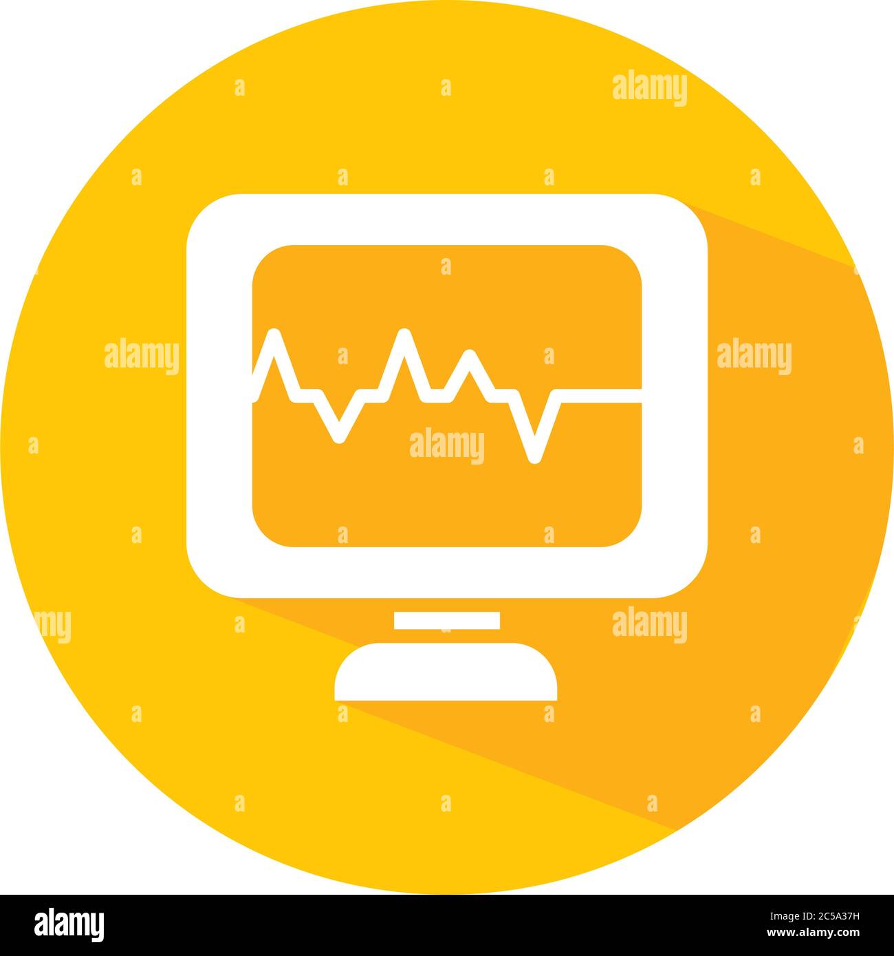 cardio monitor icon over white background, block style, vector ...