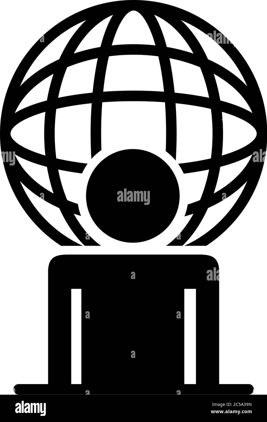businessman figure with sphere browser silhouette style icon vector ...