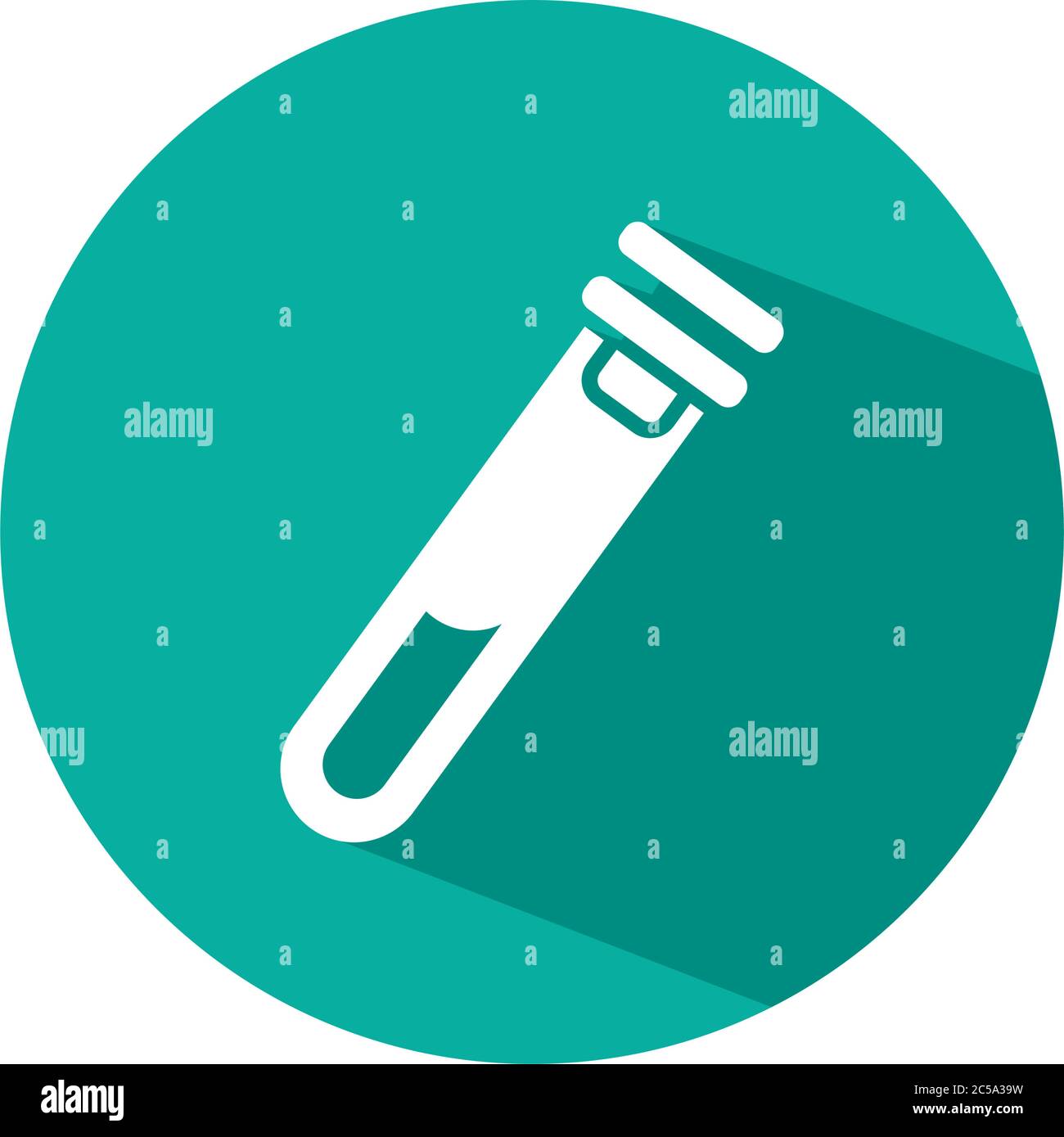test tube icon over white background, block style, vector illustration ...