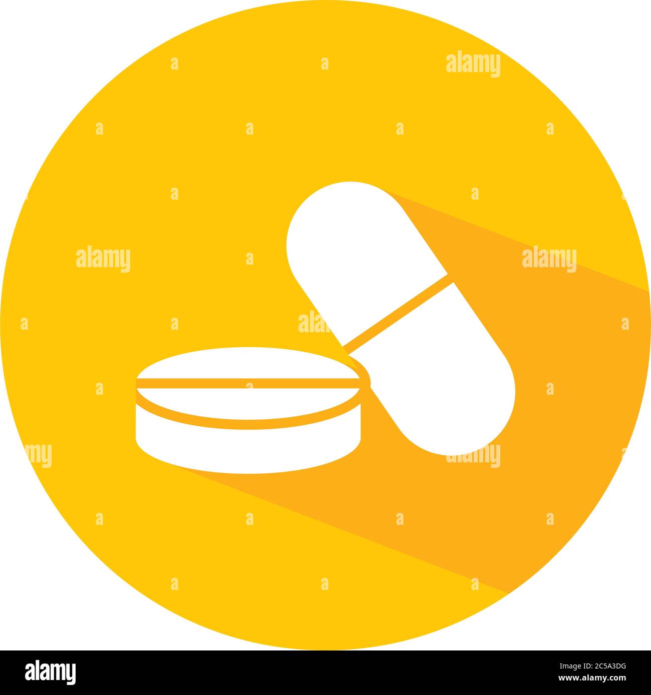 medication pill and capsule icon over white background, block style ...