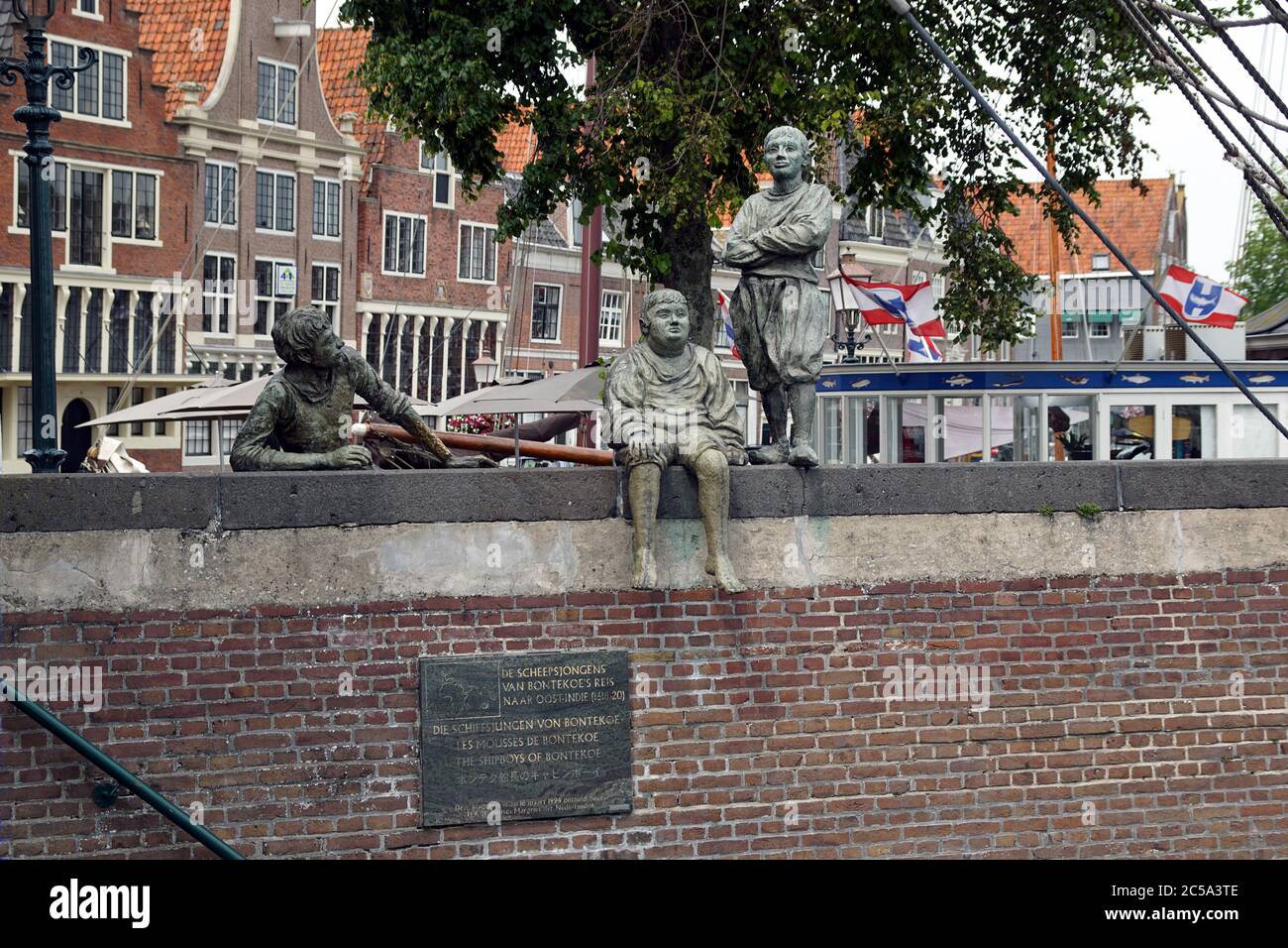 shipboys of Bontekoe is a sculpture group on a quay wall in Hoorn. Made ...