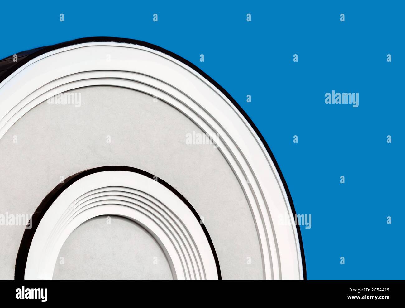 part of vintage building with curved lines architectural abstract ...