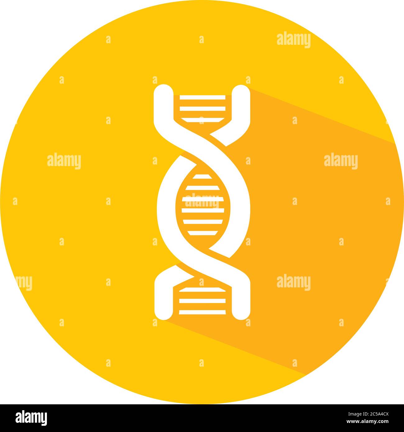 dna chain icon over white background, block style, vector illustration ...