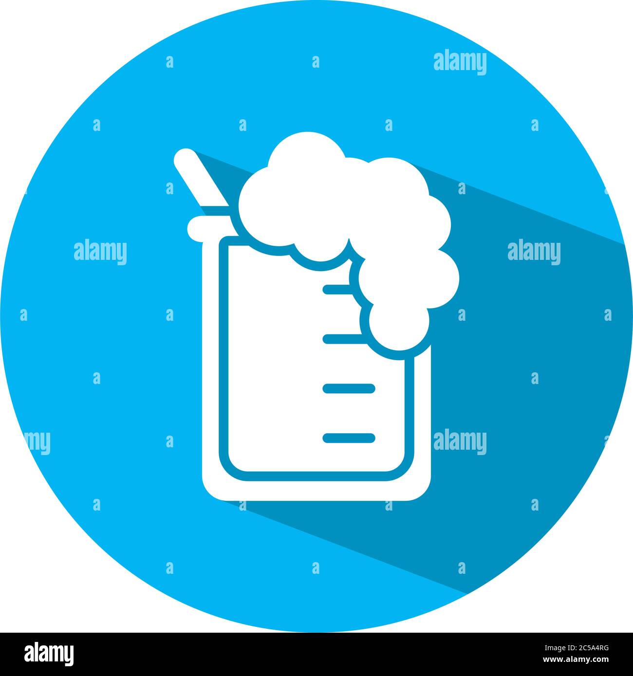 chemical beaker icon over white background, block style, vector ...