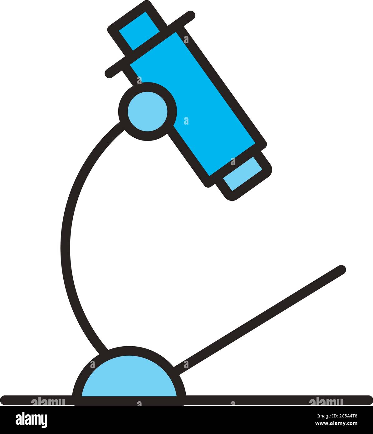 microscope laboratory tool line and fill style icon vector illustration ...
