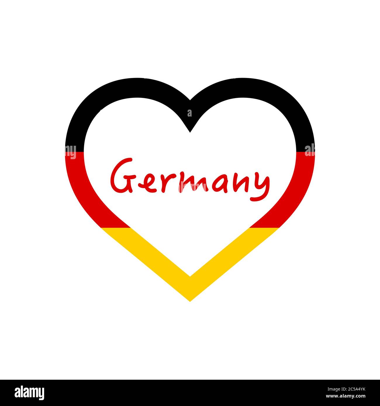 Germany Flag In Heart I Love My Country Sign Stock Vector