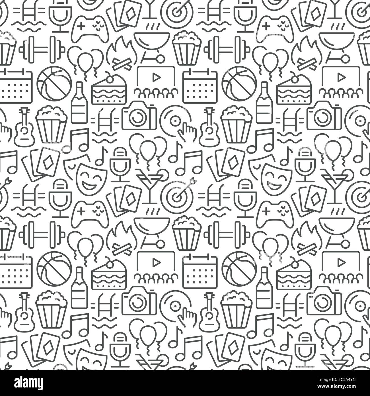 Event seamless pattern with thin line icons Stock Vector Image & Art ...