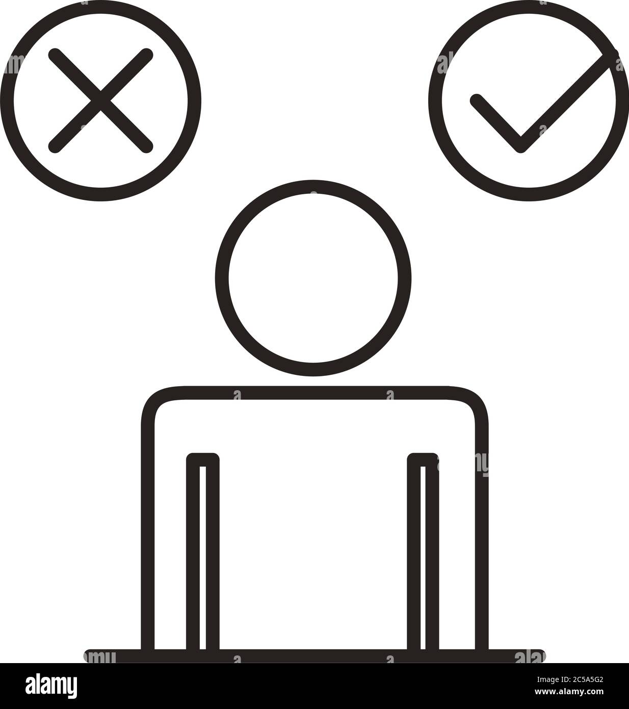 businessman figure with check symbols line style icon vector ...