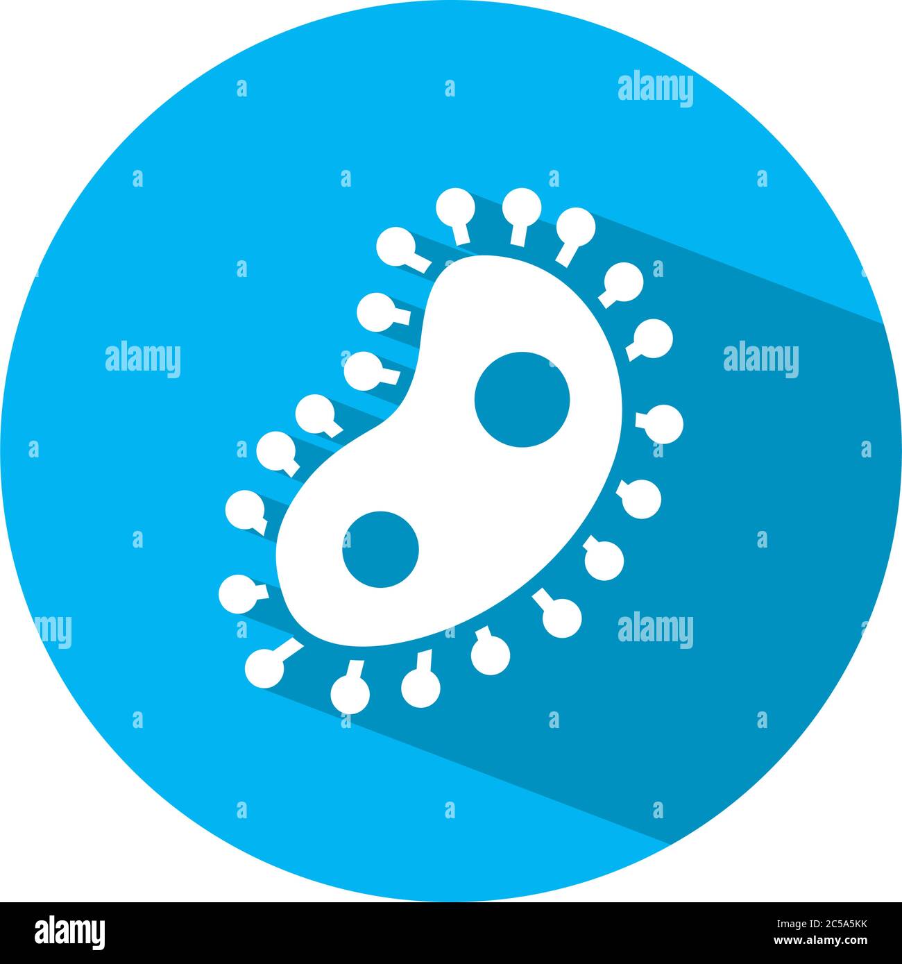 bacteria icon over white background, block style, vector illustration ...