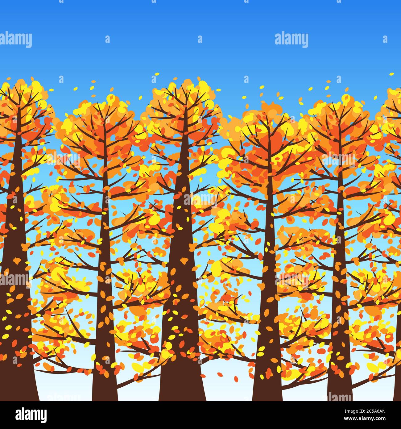 Autumn forest background with stylized trees Stock Vector Image & Art ...